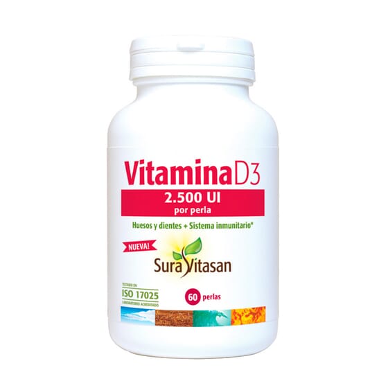 Vitamina D3 2.500 UI 60 Perlas - Sura Vitasan