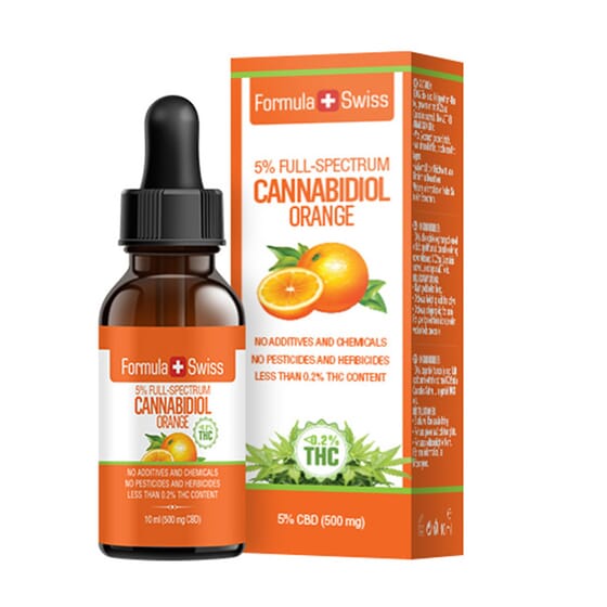 Cannabidiol Drops 5% CBD Orange Oil 500 mg 10 ml - Formula Swiss