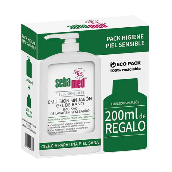 Sebamed Émulsion Sans Savon Lot 1000 ml + 200 ml - Sebamed