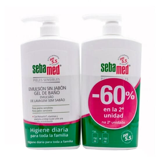 Sebamed Émulsion Sans Savon Lot 2 Unités 750 ml - Sebamed
