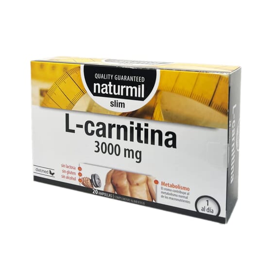 L-Carnitina Slim 3000 mg 20 Ampolas 15 ml - Naturmil