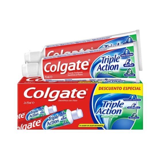 Pasta Dentífrico Action Triple Duplo 2 Unités 75 ml - Colgate