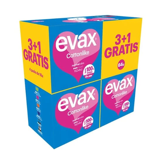Evax Cottonlike Alas Normal Pack 4 Uds 16 Uds - Evax