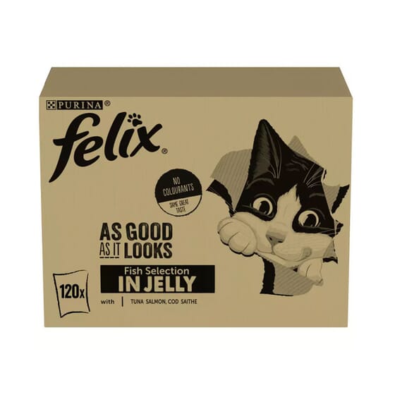 Felix Fantastic Selección De Sabores Pescados En Gelatina 120 Uds 85g ...