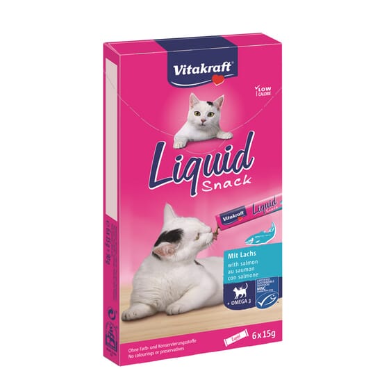Cat Liquid Snack Lachs Mit Omega-3 6 St 15g - Vitakraft